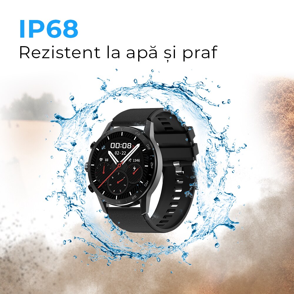 Ceas Smartwatch LUMAUDiO DreamTime 5+ cu Bratara Fitness, Apeluri ...