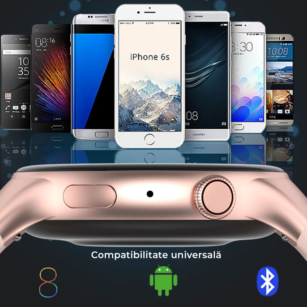Smartwatch LUMAUDiO Courage, pentru dama si barbat, Negru - eMAG.ro