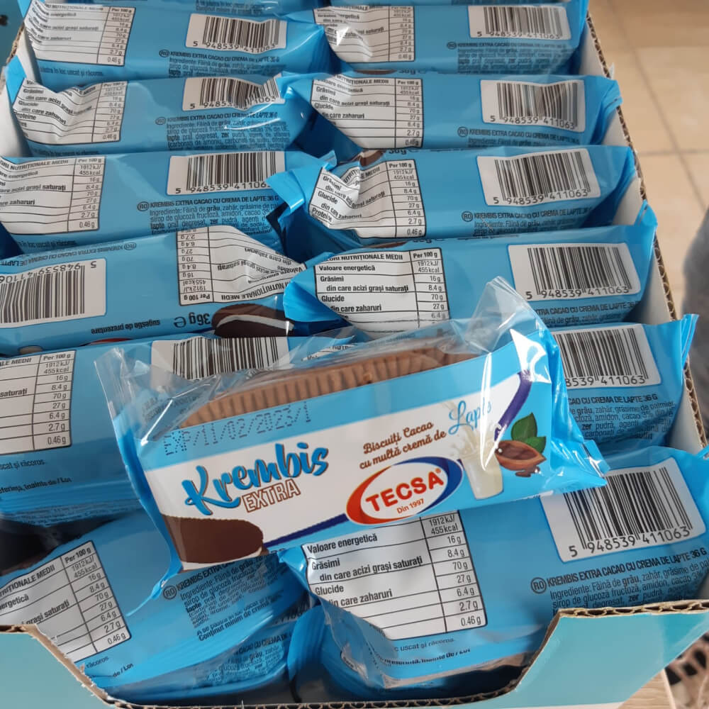 Set 48 Pachete de Biscuiti cu Crema de Lapte Tecsa, 36 g - eMAG.ro