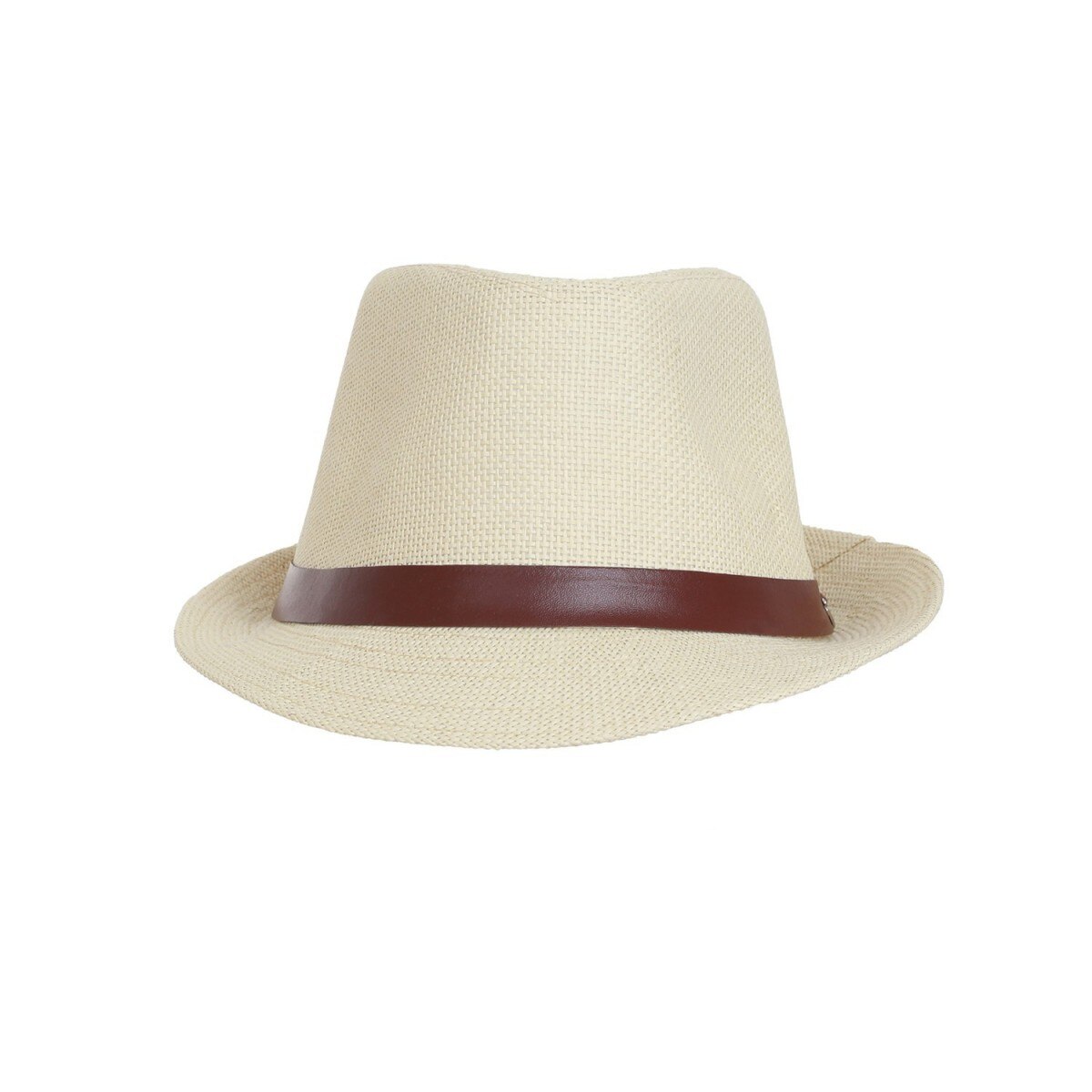 Palarie fedora barbat paie banda piele maro PAMI, PB-1221-213 58 cm Bej ...