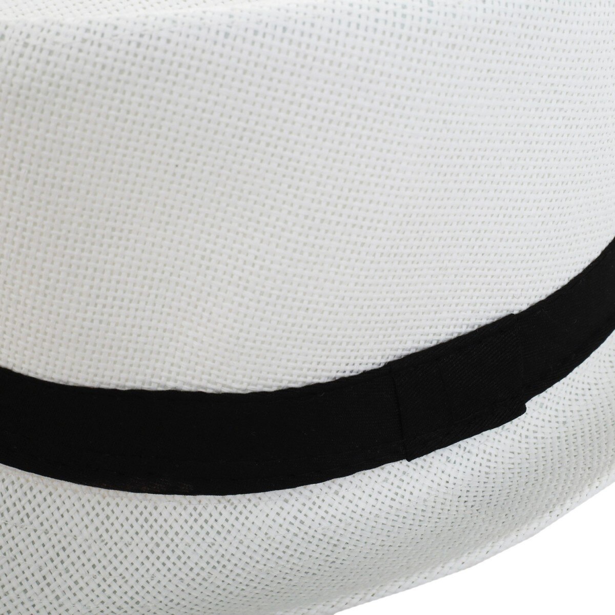 Palarie fedora barbat paie banda neagra PAMI, PB-1221-209, 58 cm Alb ...