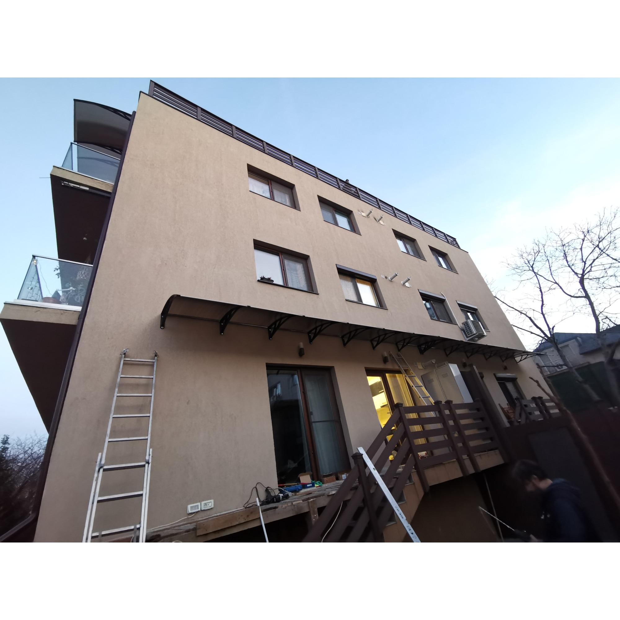 Copertina, marchiza modulara, Policarbonat celular, Bronz transparent ...