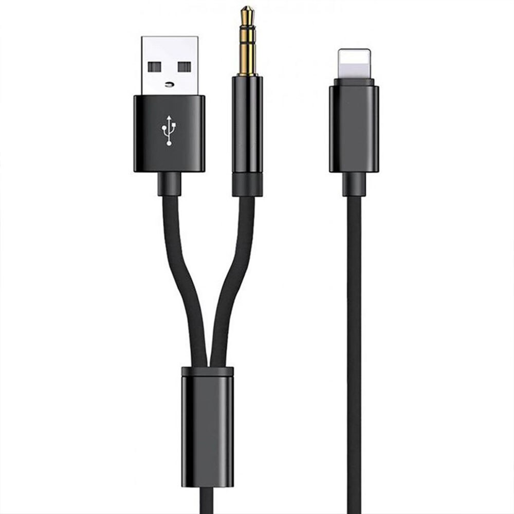 Adaptor Cablu Audio Lightning la mufa USB si Jack 3.5 mm, Mic si ...