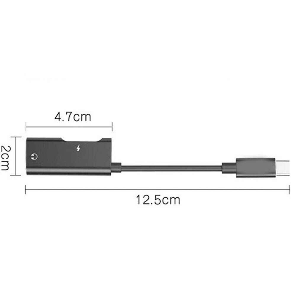 Adaptor Cablu Audio USB Type-C la mufa Jack 3.5 mm si Type-C, Mic si ...