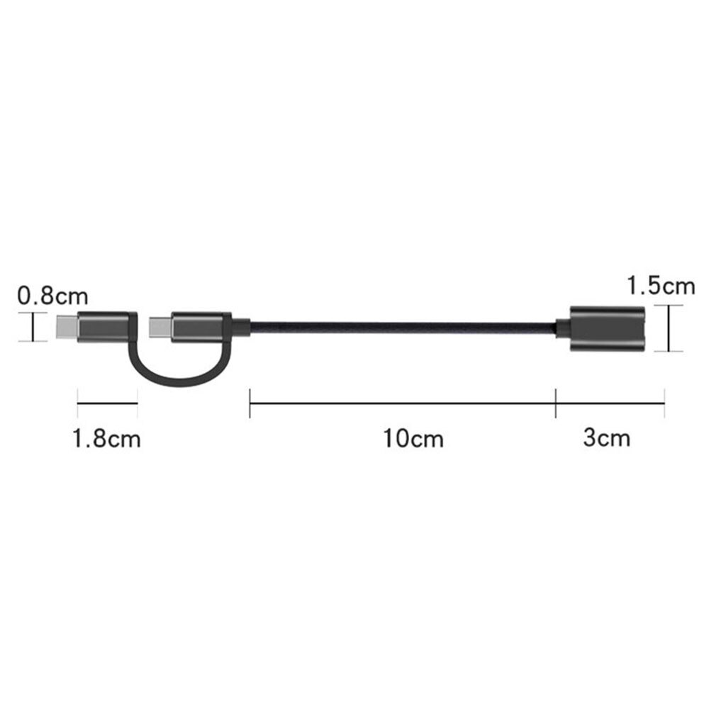 Adaptor Cablu OTG 2 in 1 USB Type-C si Micro USB la mufa USB 3.0, Mic ...