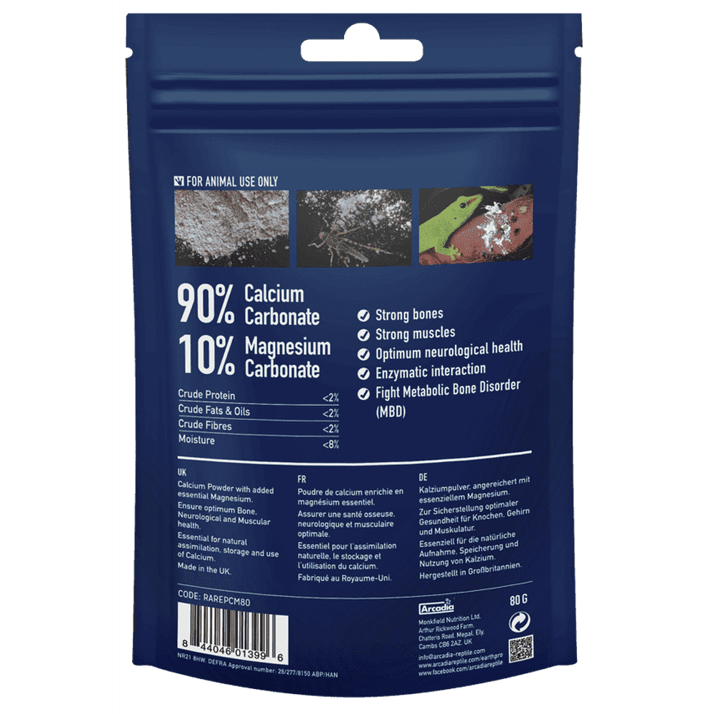 Хранителна добавка за влечуги Arcadia Pro Calcium Pro-Mg, затваряща се ...