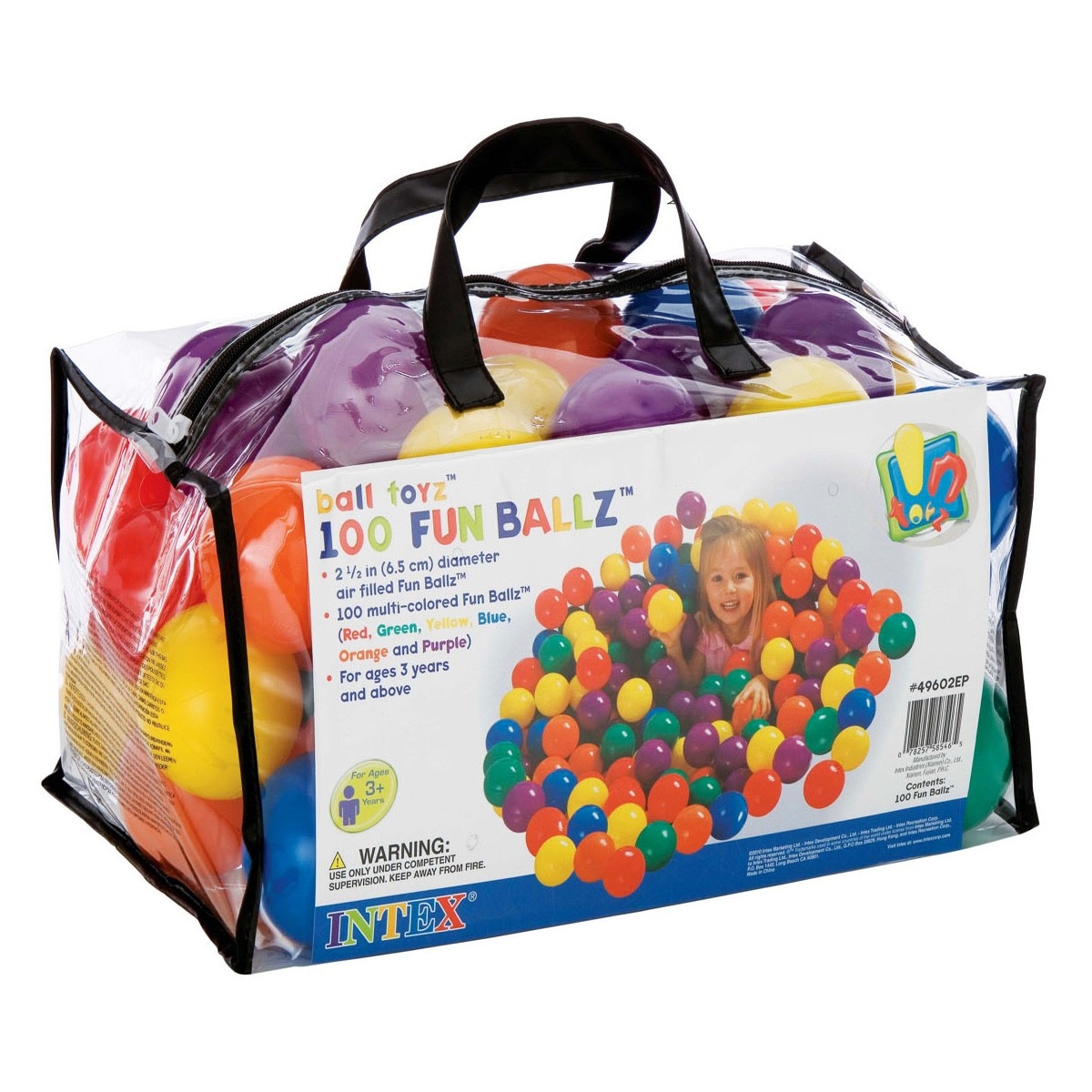 Set 100 bucati mingi colorate Intex Fun Ballz, D 6.5 cm - eMAG.ro