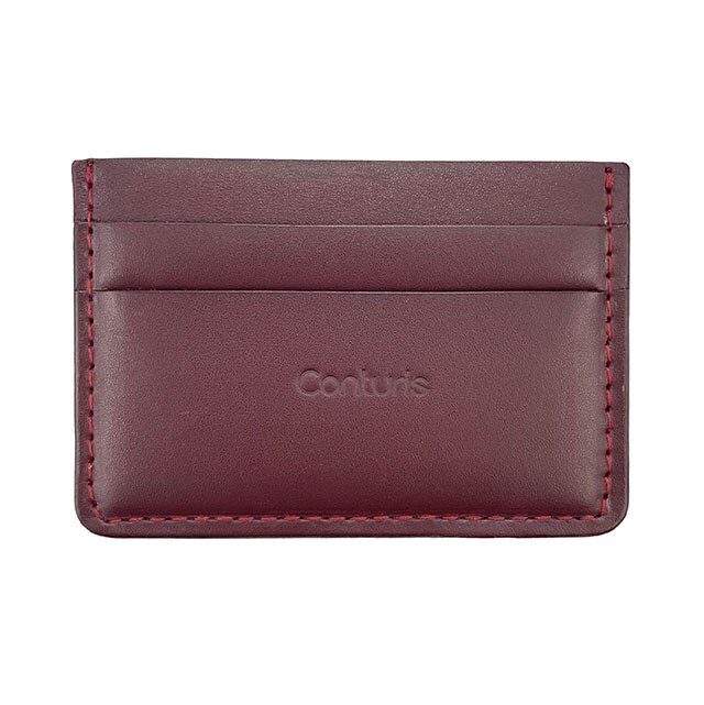 Portofel port card clasic Piele Naturala Visiniu Conturis - eMAG.ro