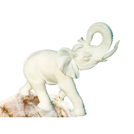 Figurina elefant grec, Alabastru, 12 cm, Alb - eMAG.ro