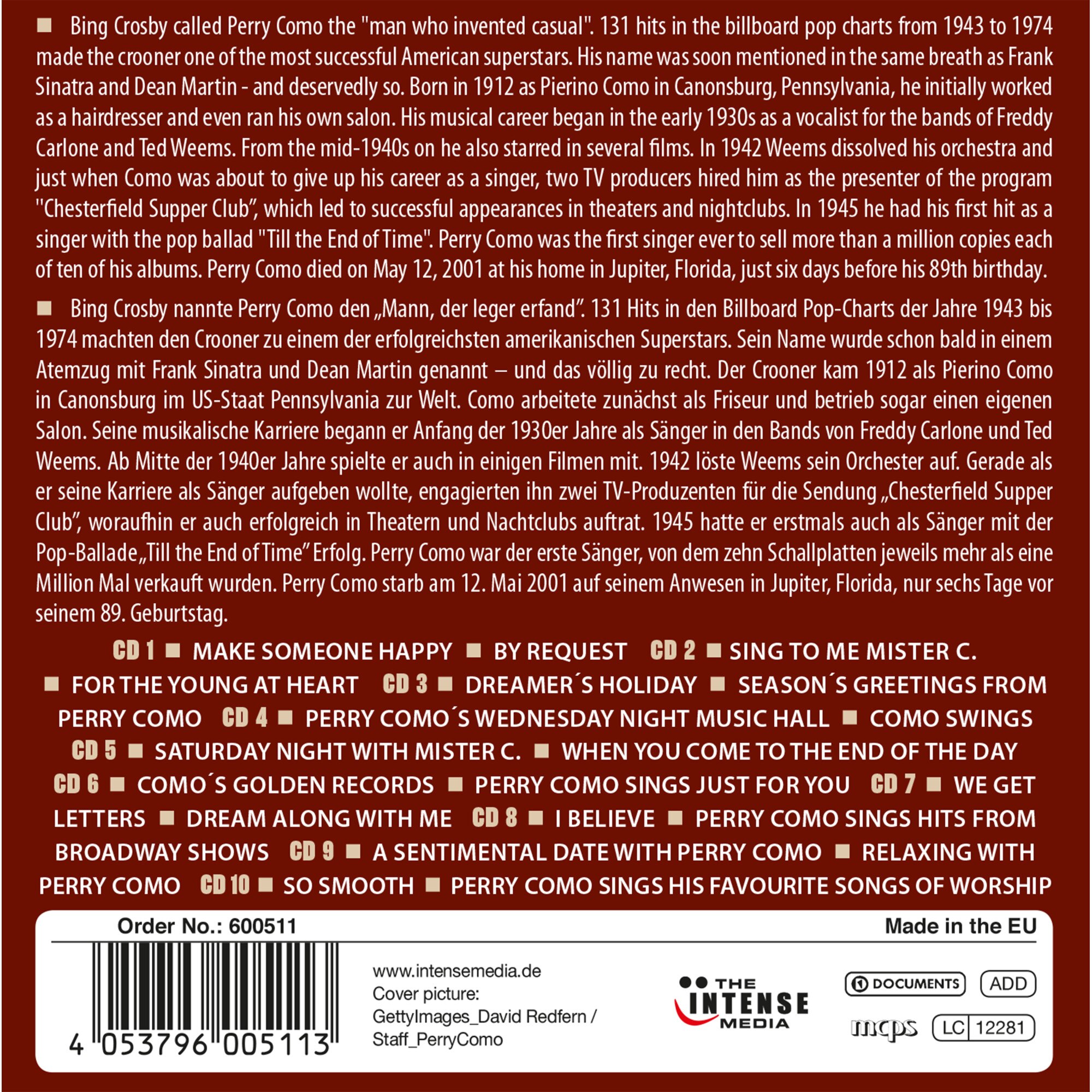 Perry Como - Milestones Of A Pop Legend / 20 Original Albums 10CD - eMAG.ro