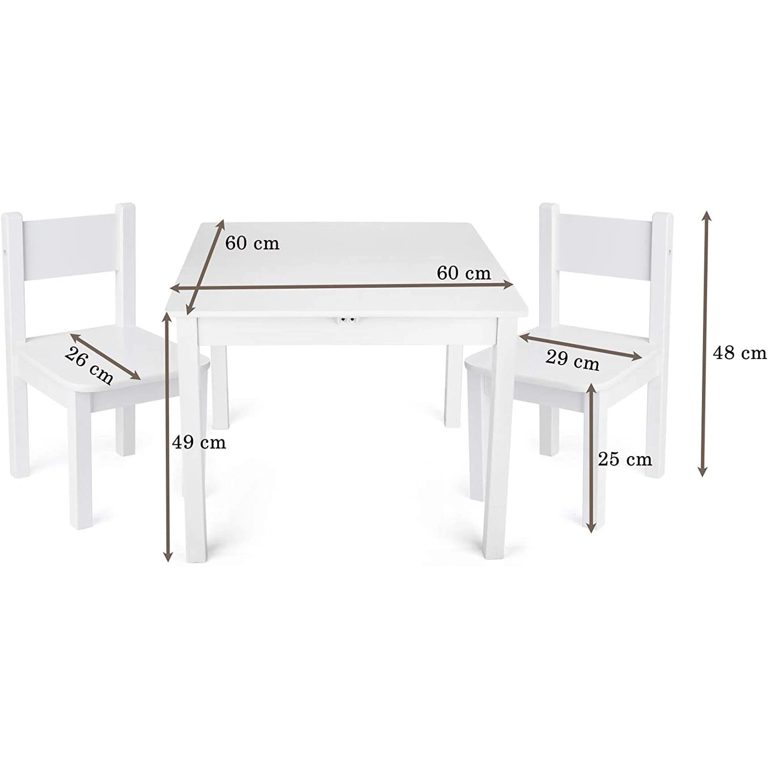Leomark Set masa si 2 scaune copii din lemn cu imprimare UV model ...