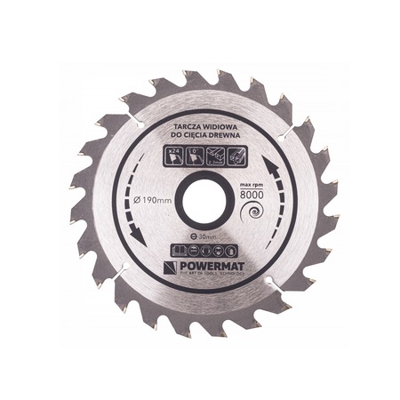 Disc circular TDD 190 x 30 mm, 24 dinti, Powermat PM0885 - eMAG.ro