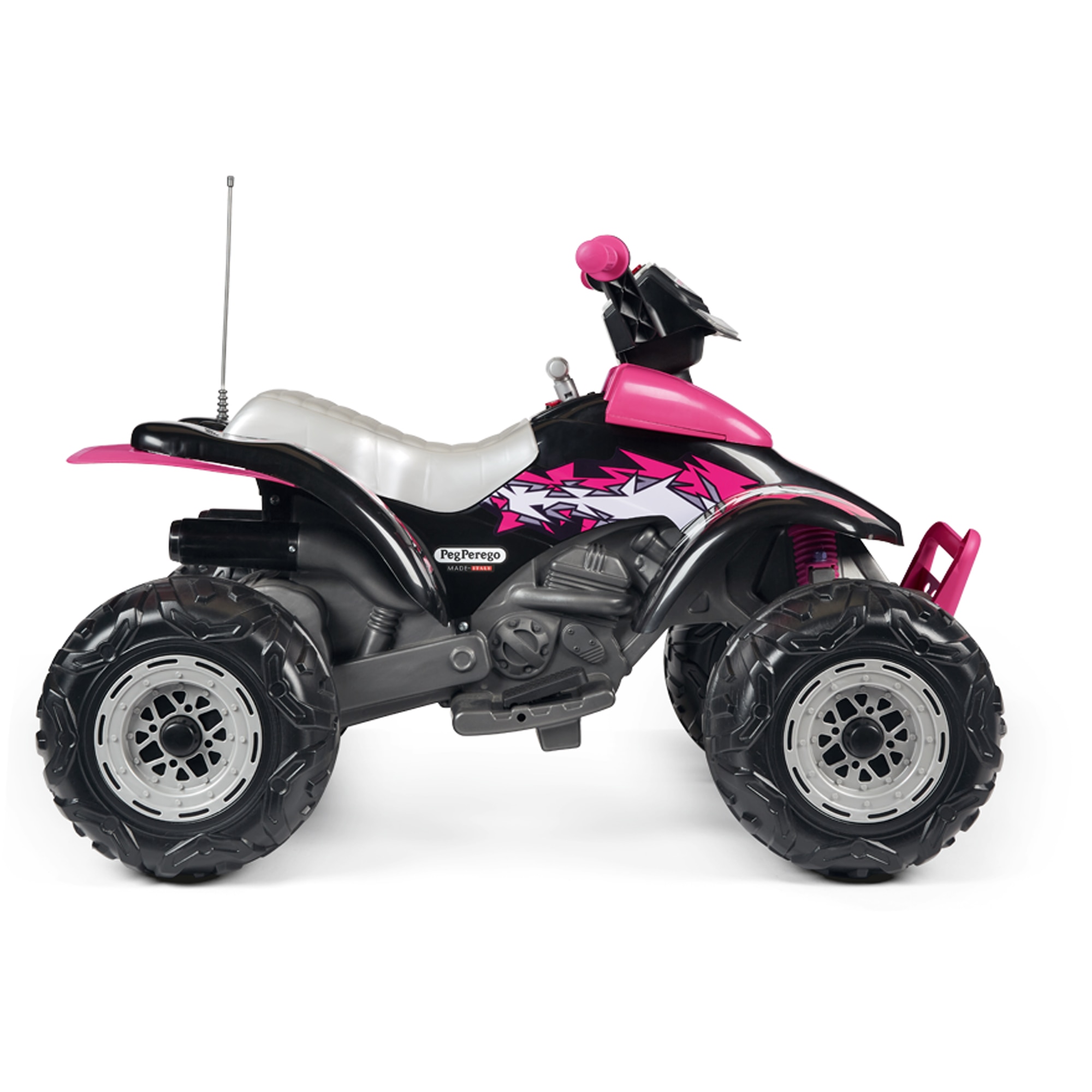 ATV, Peg Perego, Corral T-Rex, 330W, 12V, 3 ani +, Roz / Negru - eMAG.ro