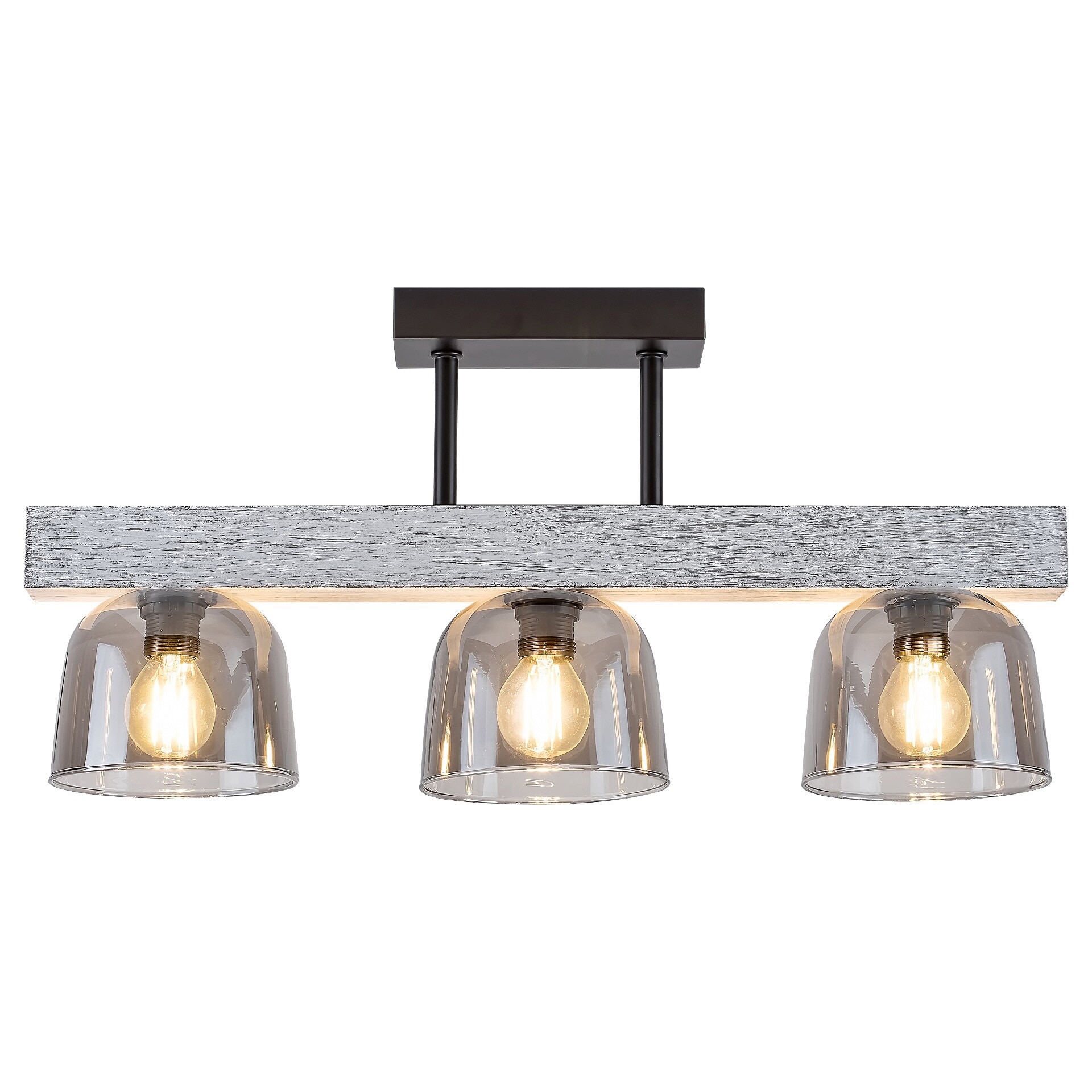 Lustra Rabalux Cardamom 3119, 3xE14, 3x Max 40W, IP20, geam fumuriu ...