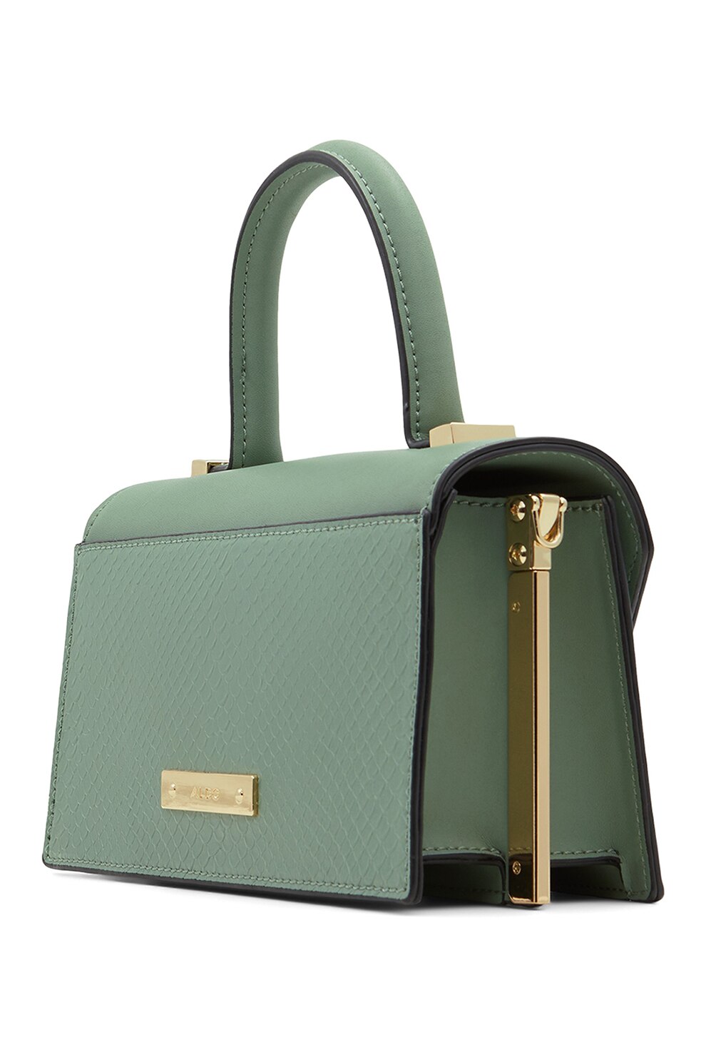 Aldo, Geanta crossbody cu clapa asimetrica Drienia, Verde marin - eMAG.ro