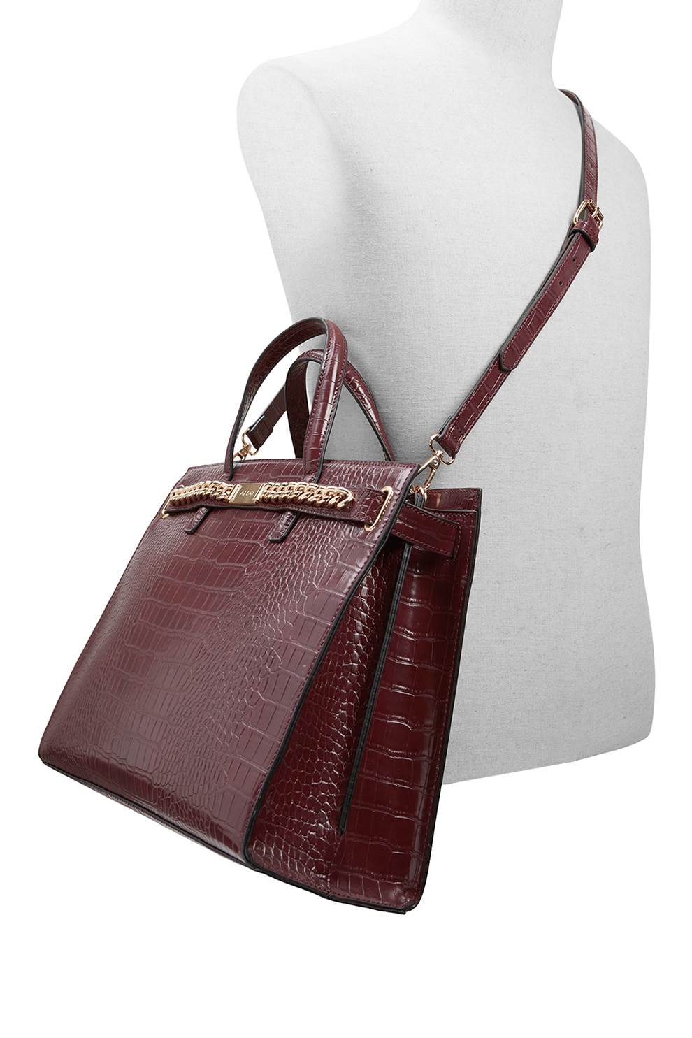 Aldo, Конвертируема ръчна чанта Nilo от еко кожа с шагрен ...