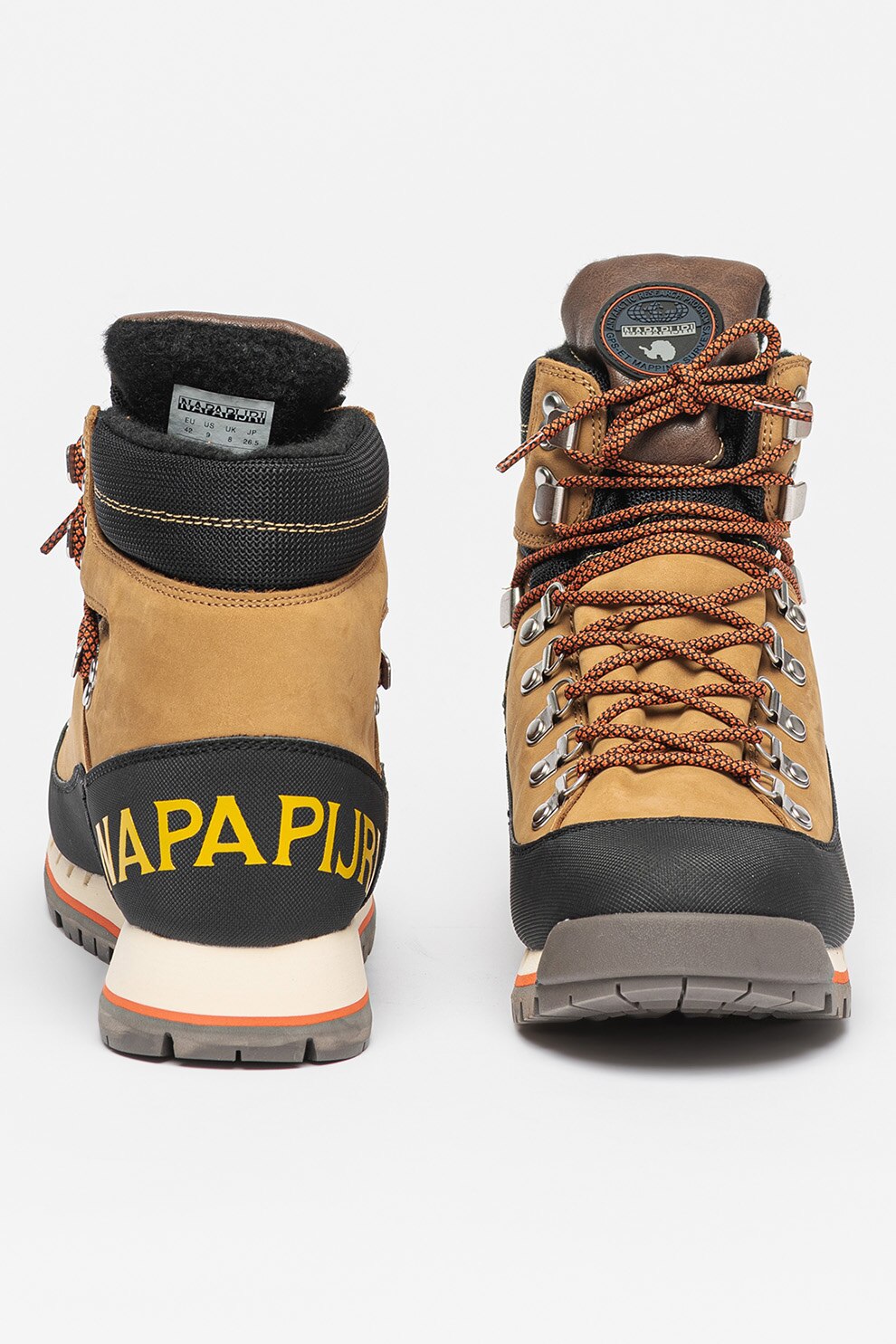 Napapijri, Ghete cu logo contrastant pe spate Rock, Negru, Camel, 43 ...