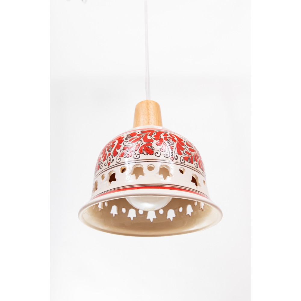 Pendul Deco Republic "Radacini - Laleaua décor rosu" ceramica autentica ...