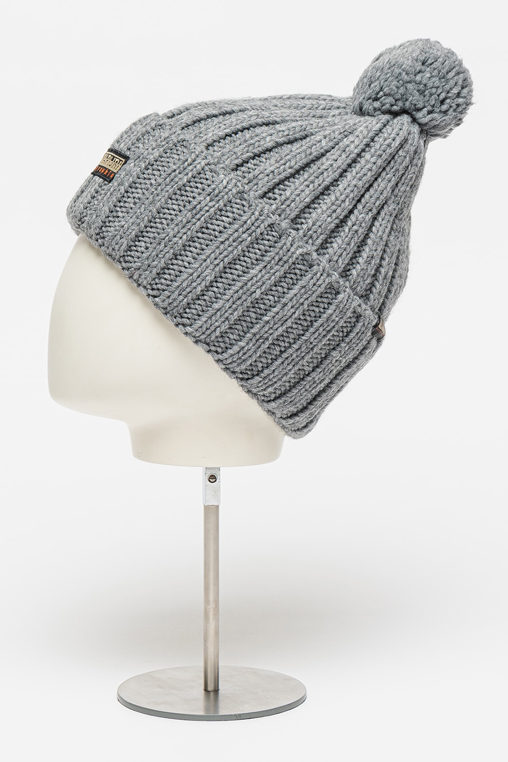 Napapijri, Caciula din amestec de lana cu ciucure si aplicatie logo Fea ...