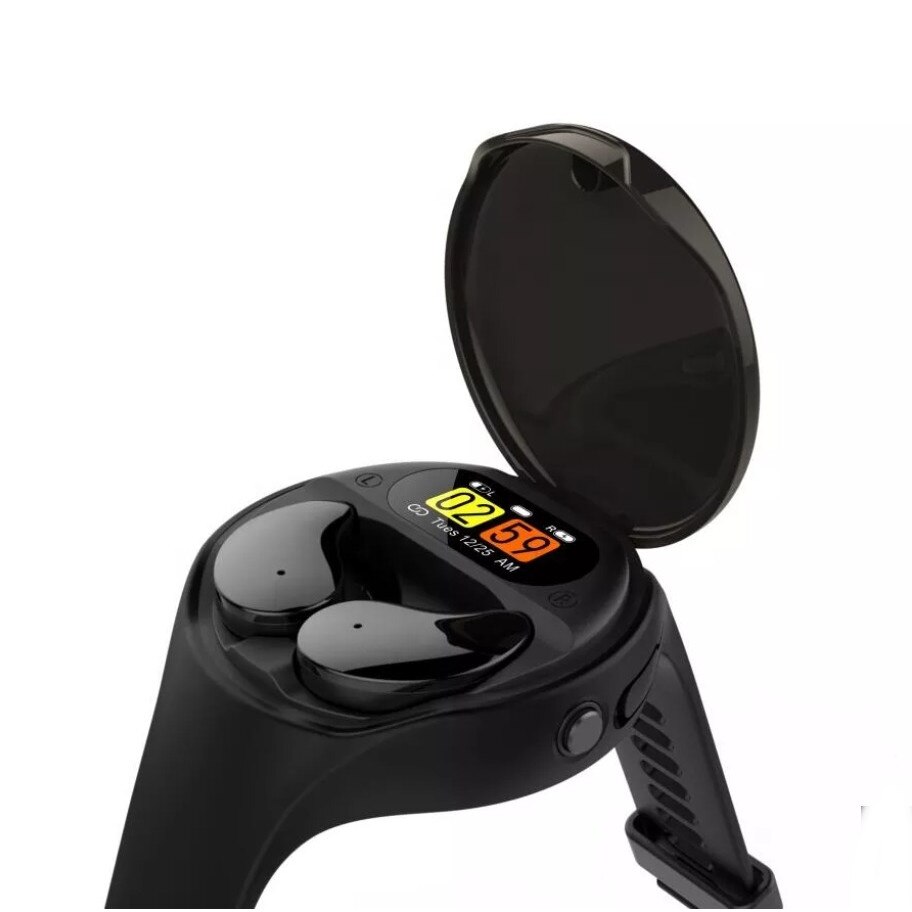 Ceas sport cu casti bluetooth incorporabile tip smartwatch cu asistent ...