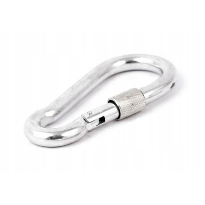 Carabiniera cu piulita de siguranta, DIN5299D, 120 x 11 mm, Argintiu ...