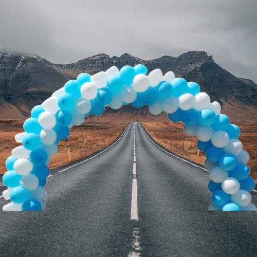 Kit arcada rotunda, albastru si alb 80 buc, 3 metri - eMAG.ro