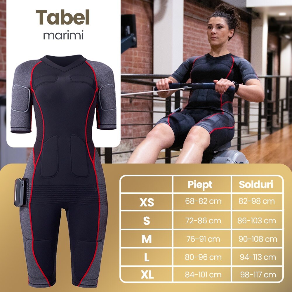 Costum pentru slabit, Echipament EMS fara Fir, cu Aplicatie Mobila ...