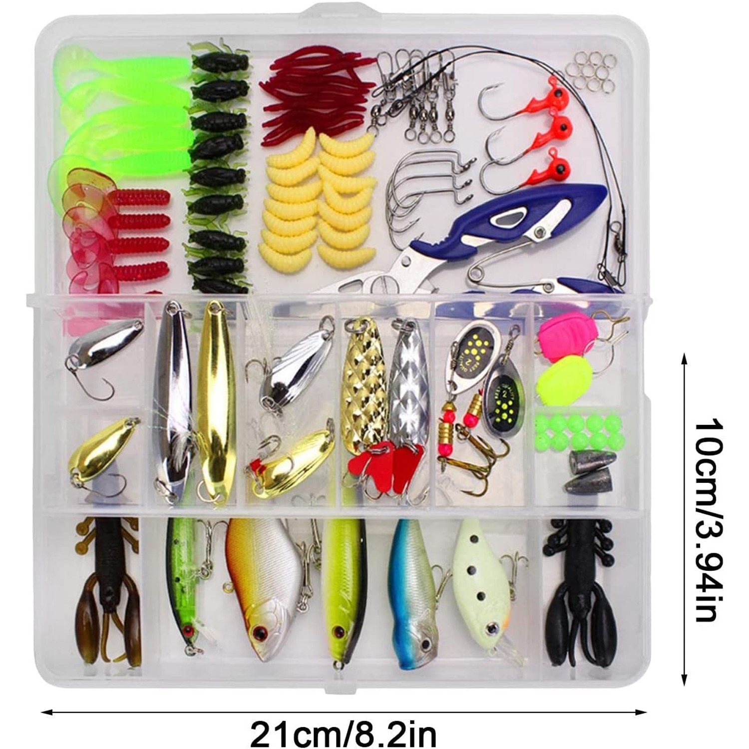 Set 101 momeli artificiale de pescuit, MorFansi, Multicolor - eMAG.ro