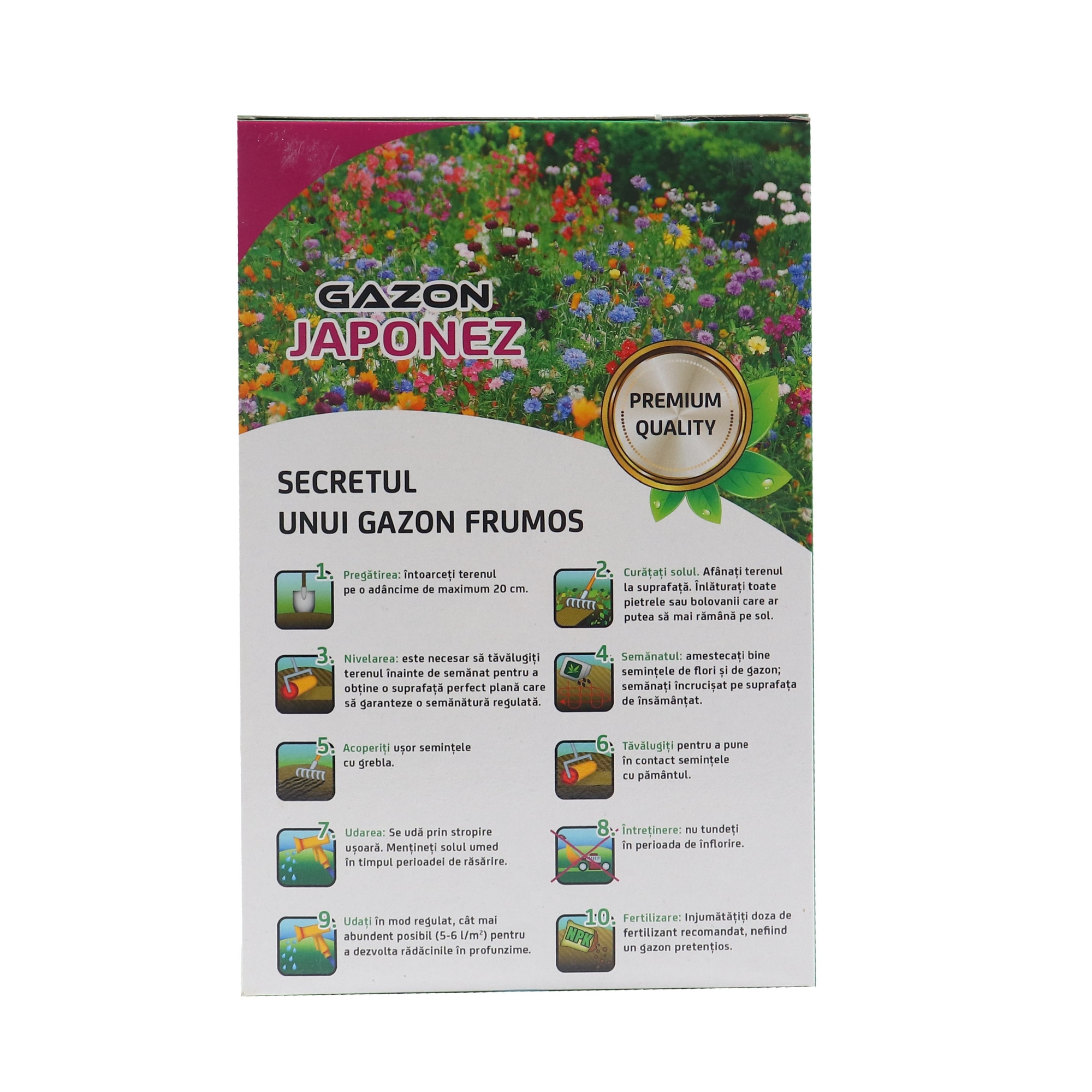 Seminte gazon japonez Amia, cu mix de flori multicolore, 0.5 kg - eMAG.ro