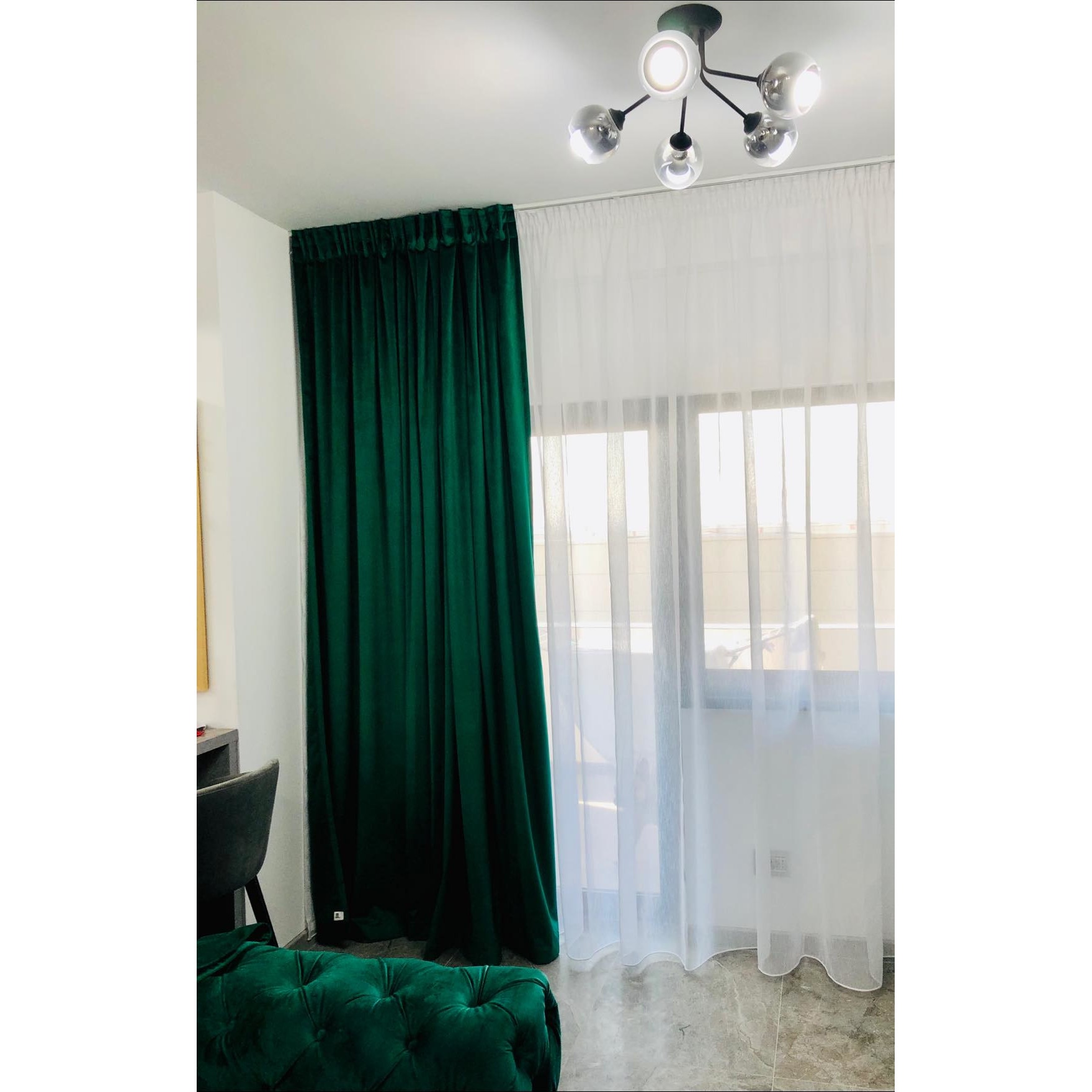 Draperie Catifea Verde Smarald, KARINO, 100 x 250 cm - eMAG.ro