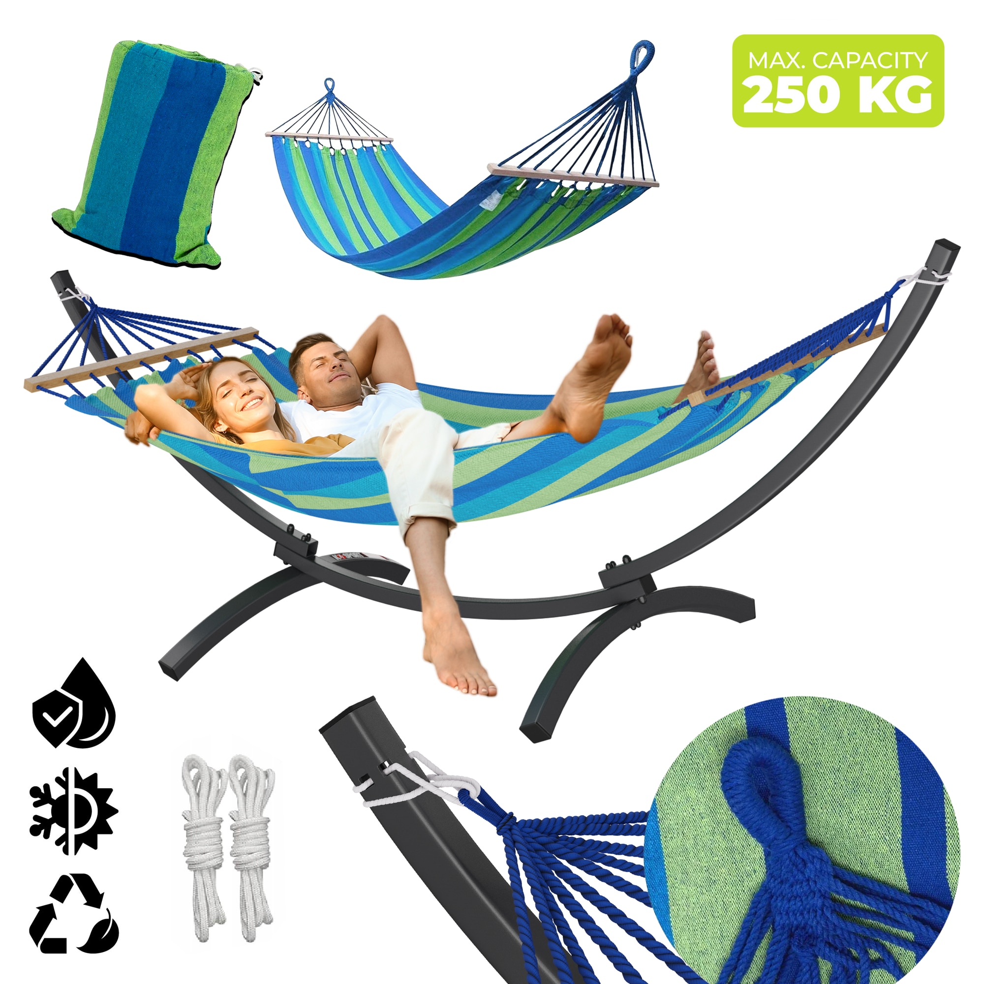 Hamac Cu Suport, K-SPORT, KSOZ017, Vopsit Electrostatic, Rezistent La ...