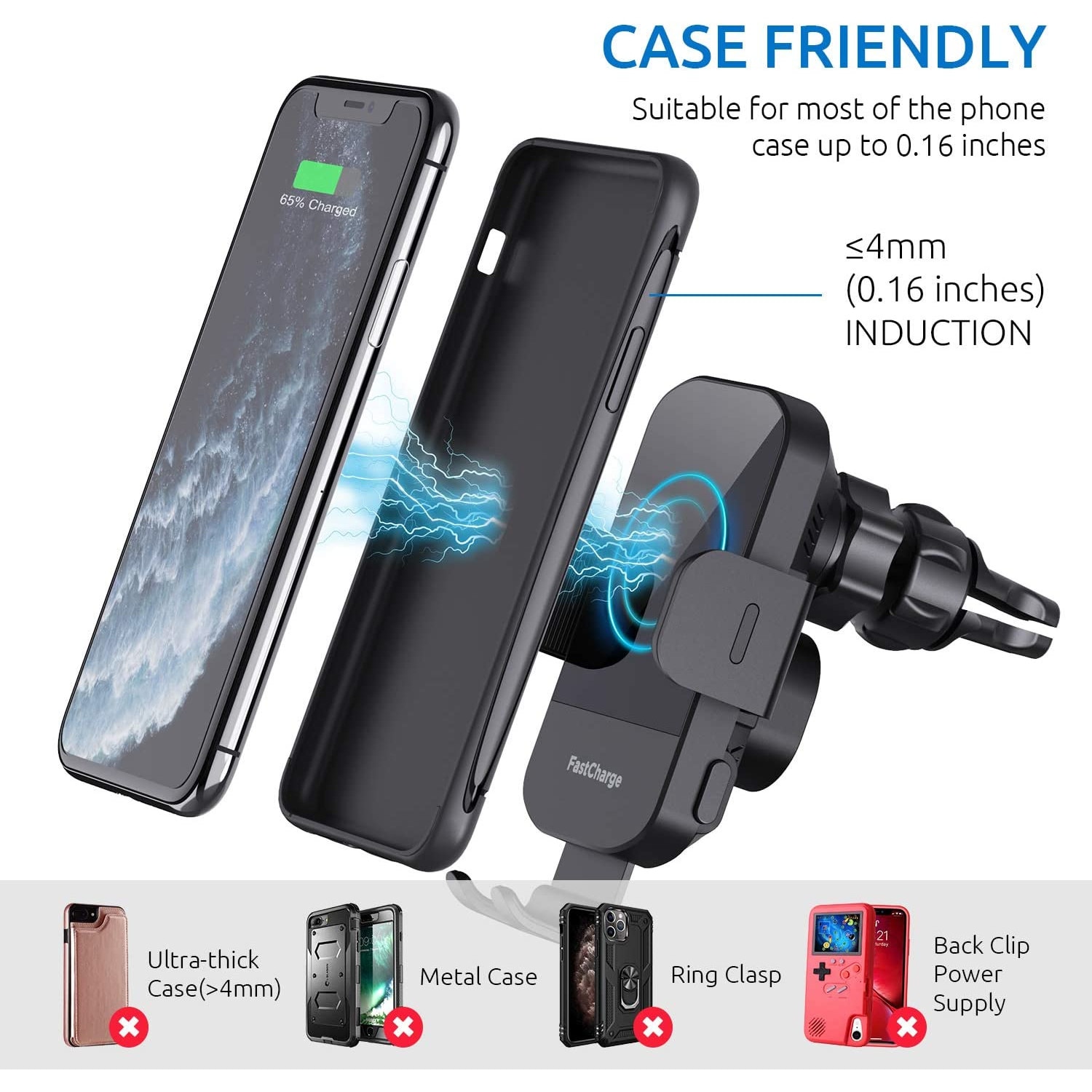 Incarcator auto wireless Oricean, 15 W, Negru - eMAG.ro