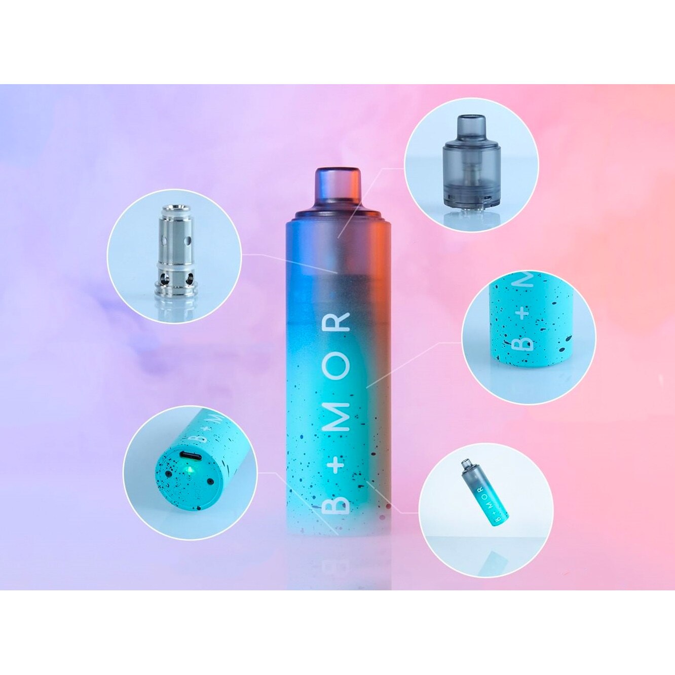 Kit Tigara Electronica Bmor Sober Pod, 650mAh, 2ml - Aqua - eMAG.ro