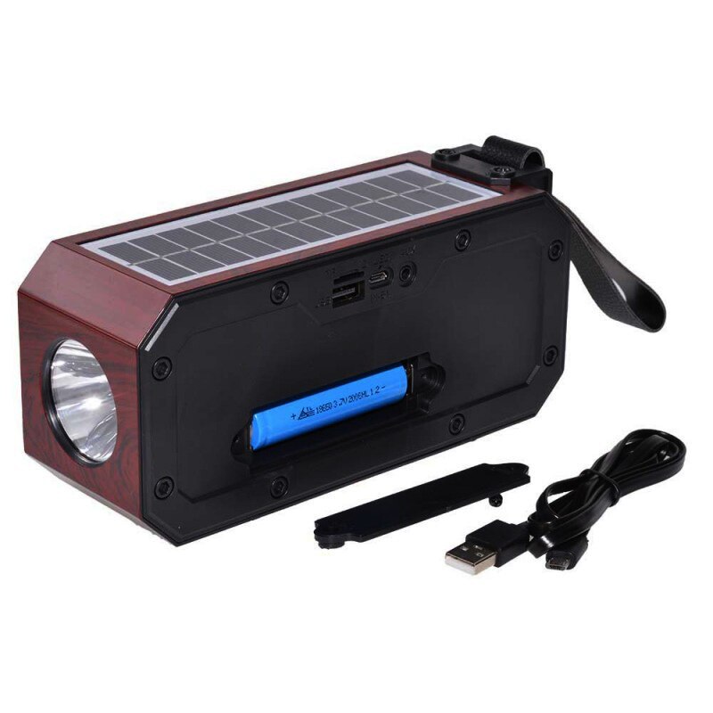 Boxa portabila Dalbi cu Panou Solar si Lanterna, cu Bluetooth, USB ...