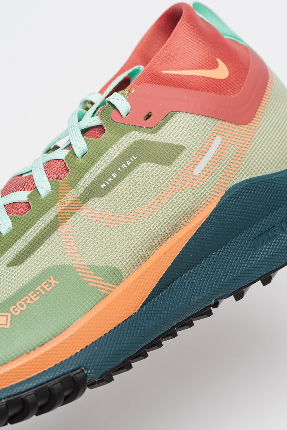 Nike, Pantofi pentru alergare React Pegasus Trail 4, Verde, Caramiziu ...