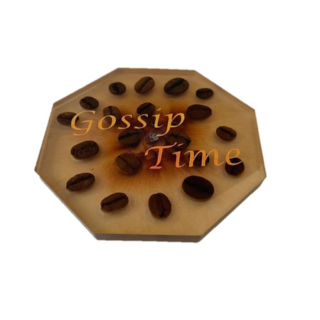 Suport pentru pahar gossip time, realizat handmade din rasina epoxidica ...