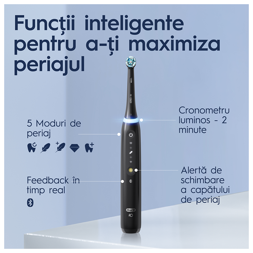 Periuta de dinti electrica Oral-B iO5 cu Tehnologie Magnetica si Micro-Vibratii, Inteligenta ...