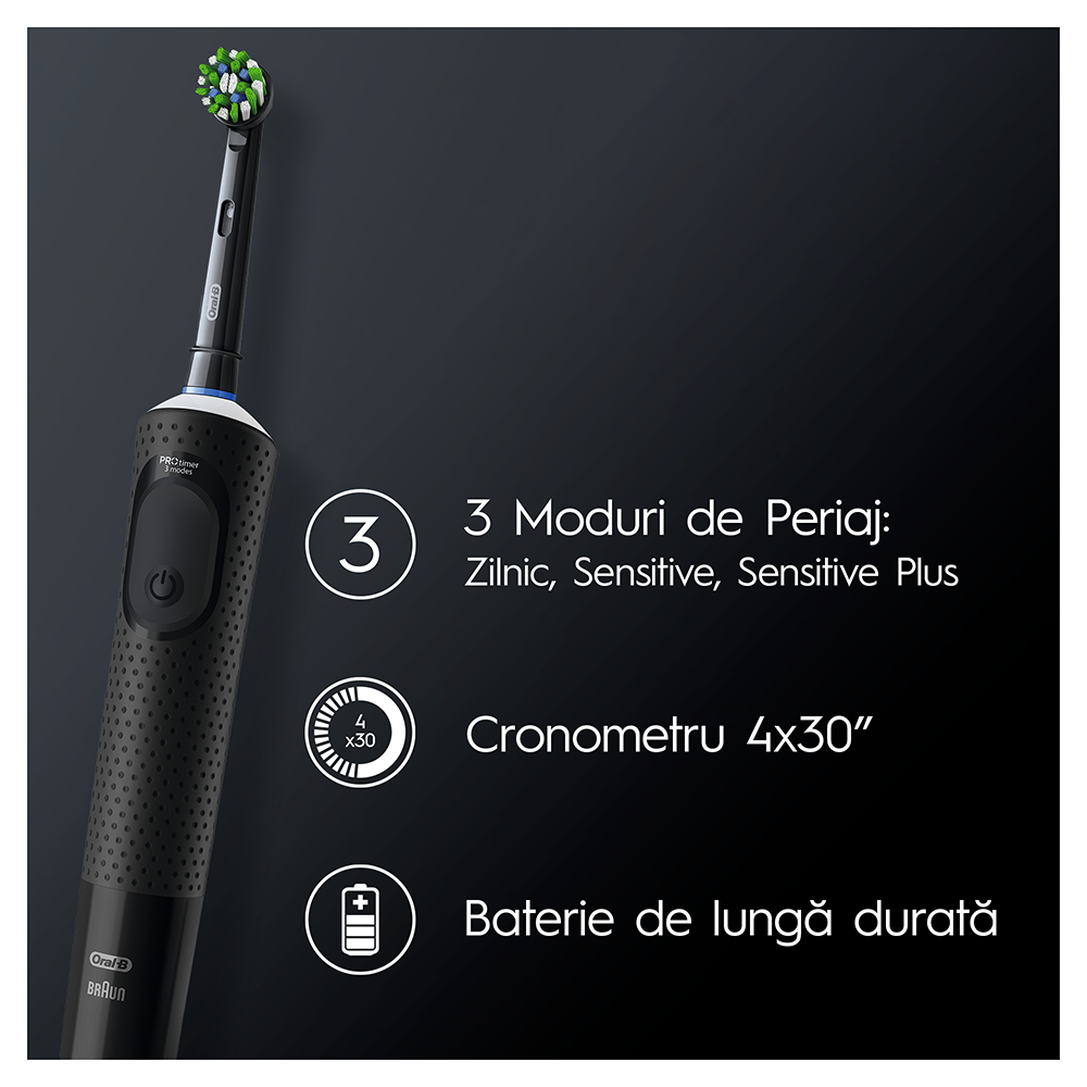 Set 2 x Periuta de dinti electrica Oral-B Vitality Pro, Curatare 2D, 3 programe, 1 Incarcator, 2 ...
