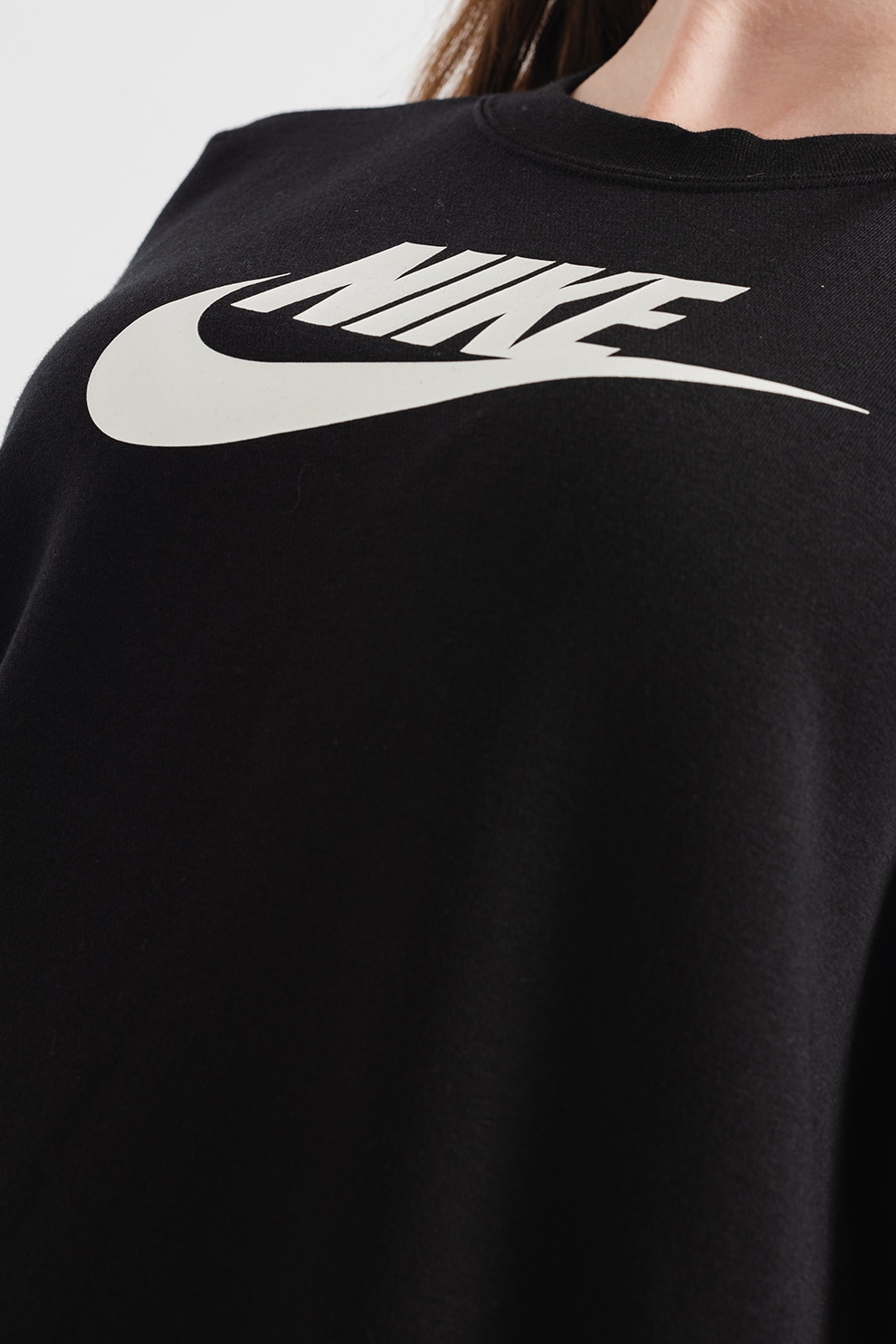 Nike, Суитшърт Sportswear Club с лого, Бял, Черен, M - eMAG.bg