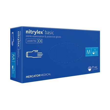 Set manusi Mercator Medical, Nitryl Basic Blue, fara pudra, marimea M ...