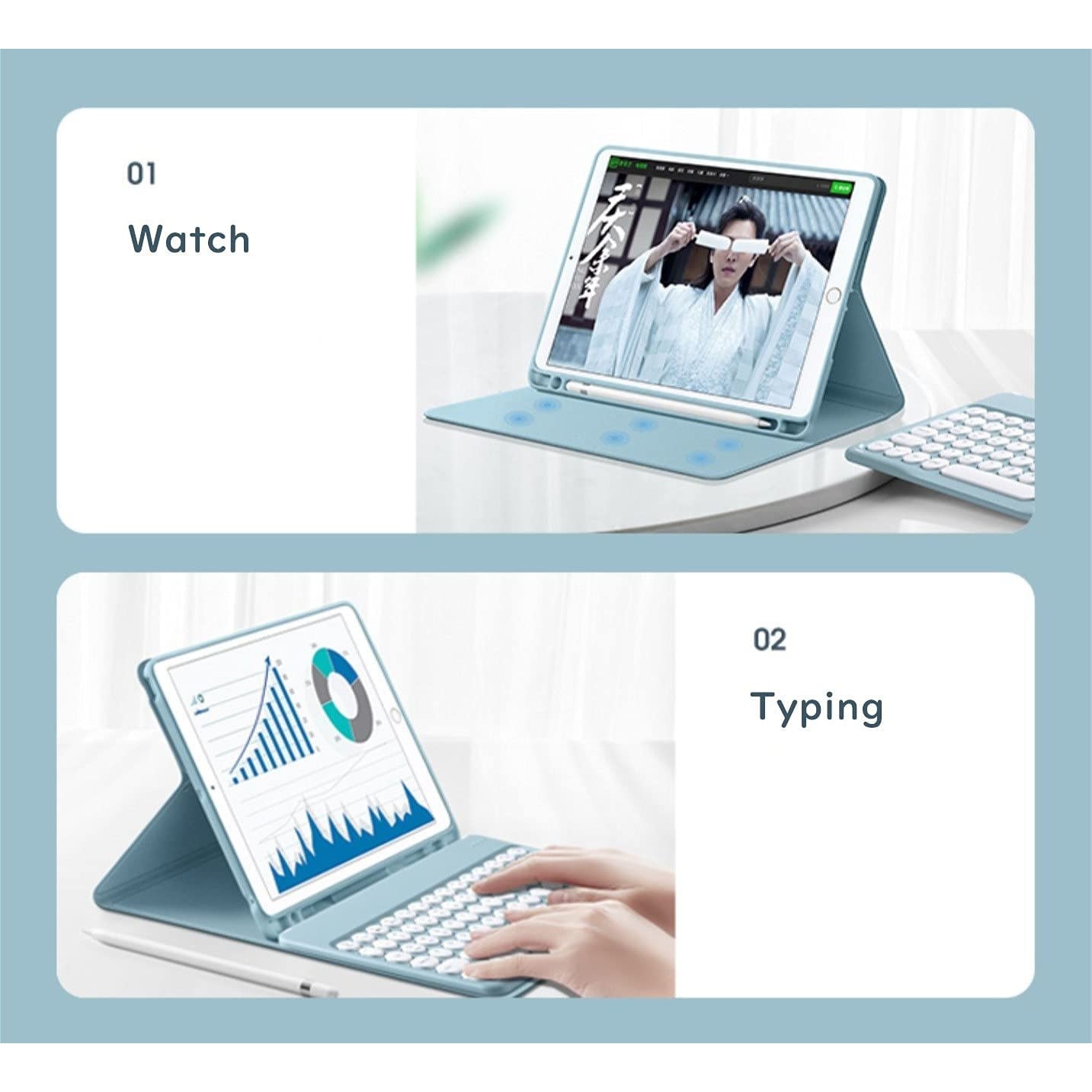 Husa tableta cu tastatura, Compatibila cu Samsung Galaxy Tab A8, 10.5 ...