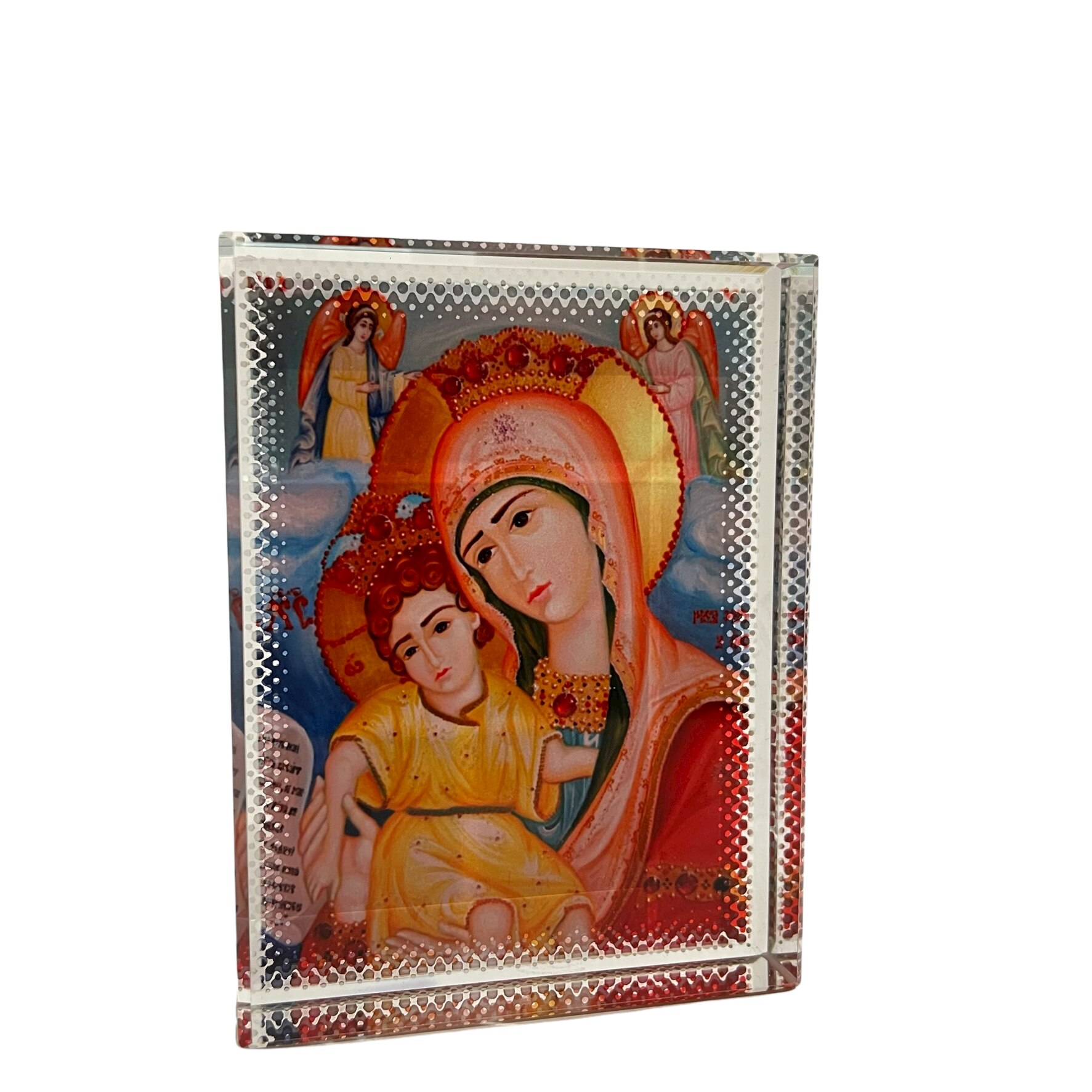 Iconita Cristal Maica Domnului si Pruncul 6x8 cm - eMAG.ro
