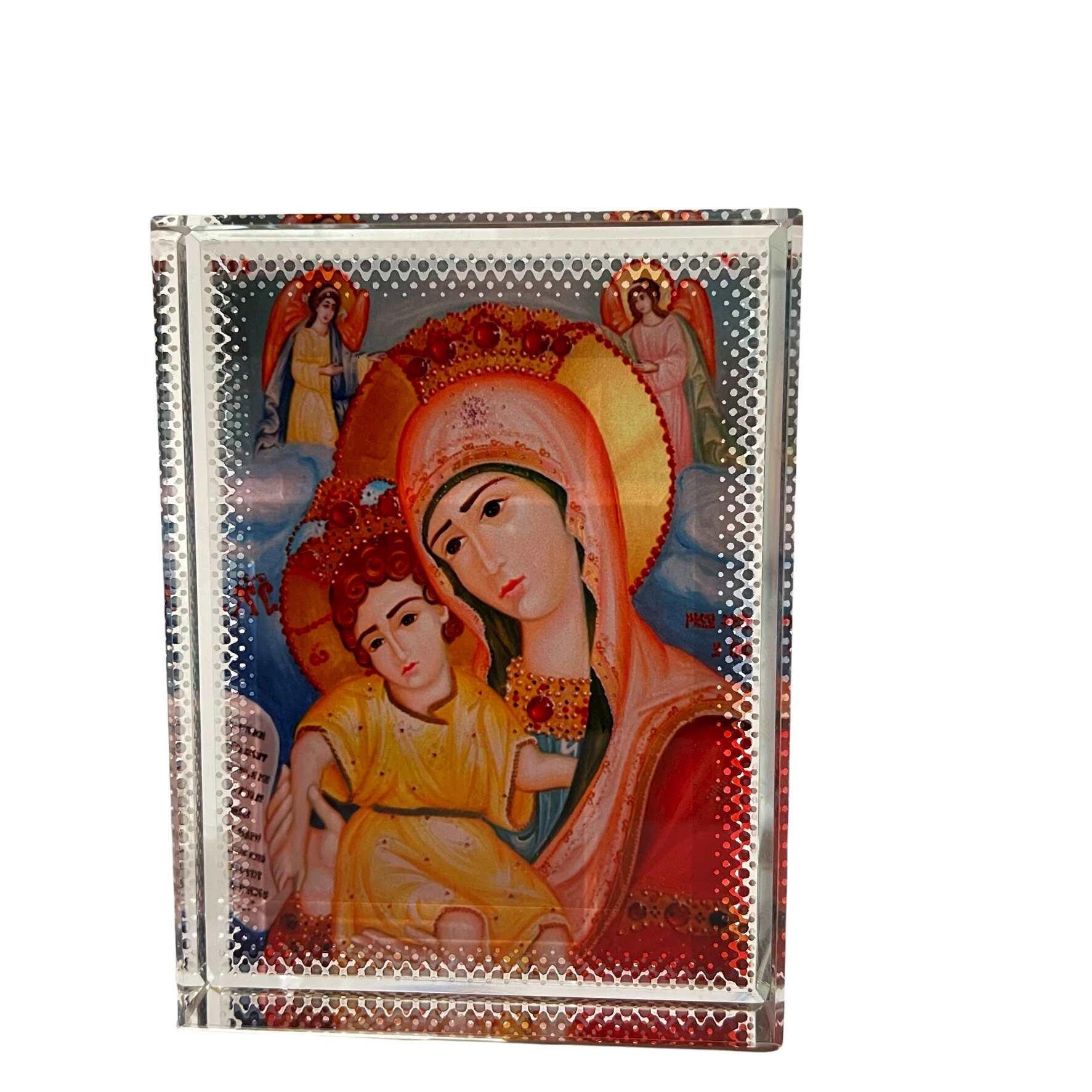 Iconita Cristal Maica Domnului si Pruncul 6x8 cm - eMAG.ro