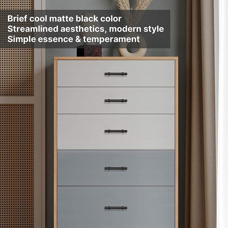 Set 4 manere mobila, Inox, 15 cm, Negru - eMAG.ro