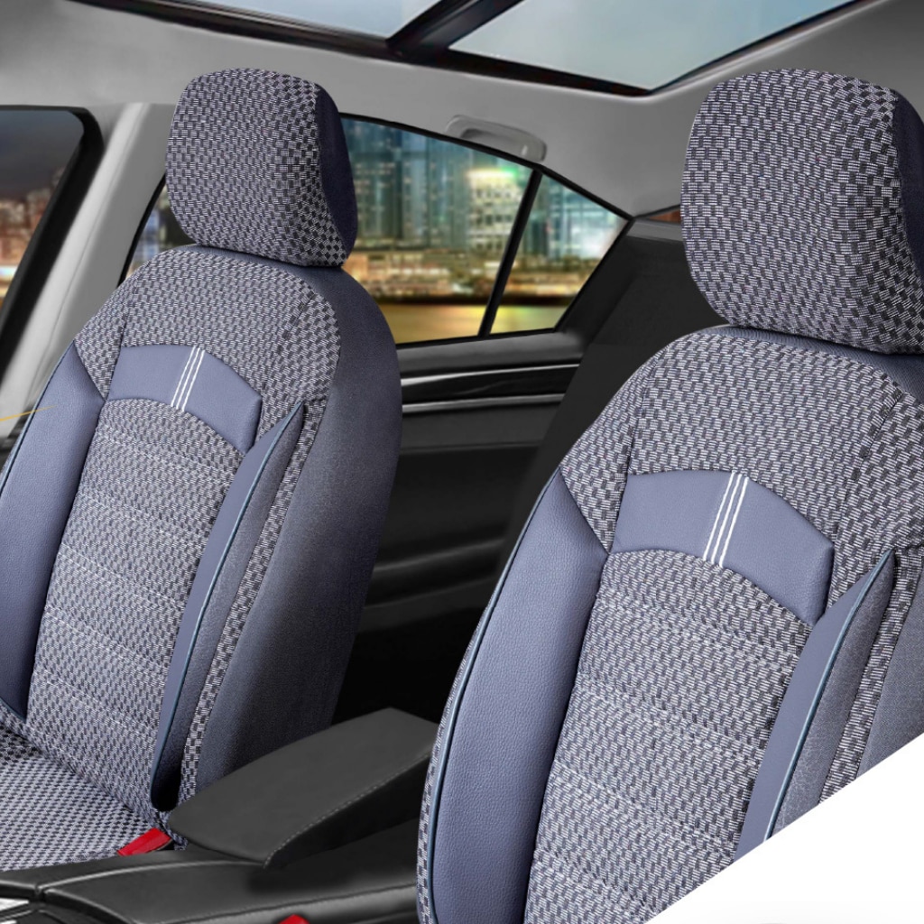 Set Huse Auto Clasic, Material textil, 11 piese, Gri - eMAG.ro