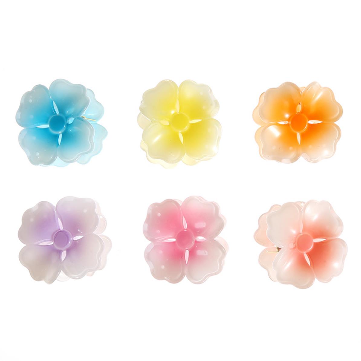 Set 6 clesti par, Pili-Paradise, Acril, Model floare, Multicolor - eMAG.ro