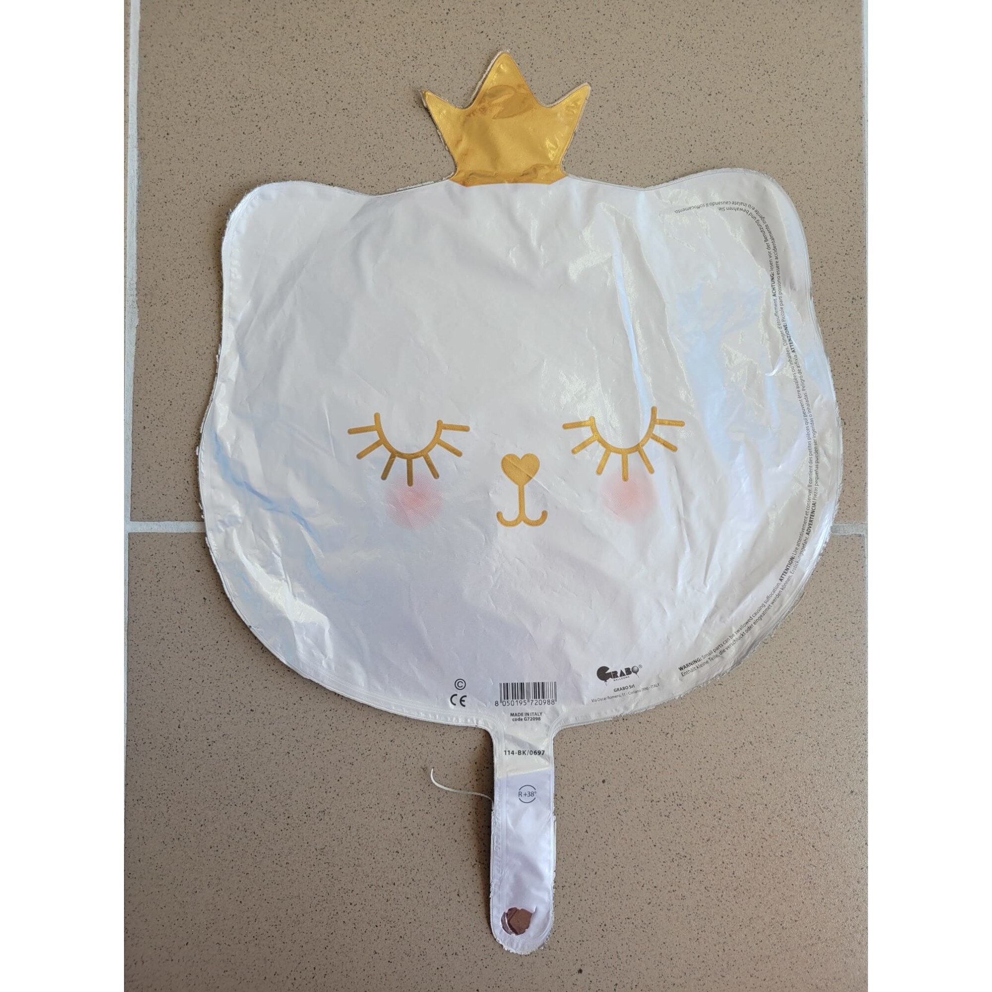 Balon folie mini figurina cap pisica alb 30 cm - eMAG.ro