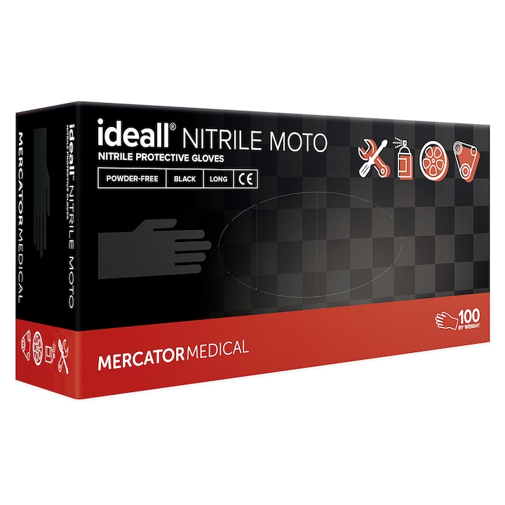 Set 100 bucati Manusi Ideall Nitrile Moto, Nitril, texturate, groase ...