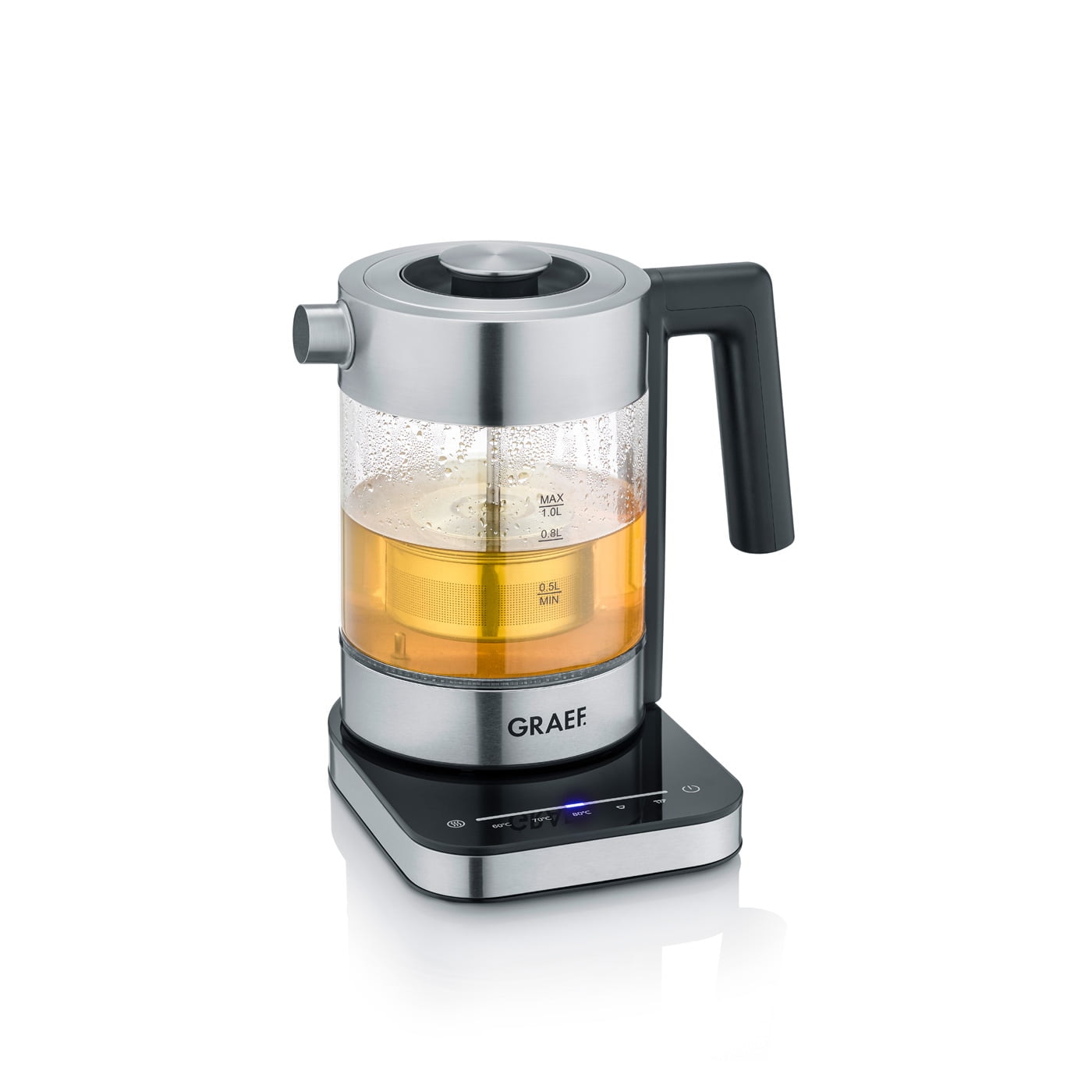 Fierbator electric cu infuzor Graef, Glass Kettle WK350, 1 litru ...