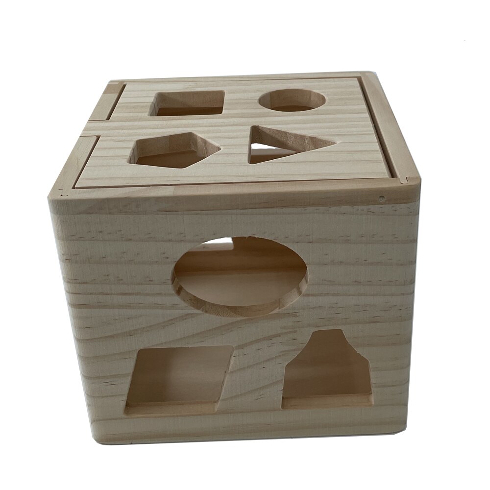 Cub Educational, 13 Figuri Geometrice Din Lemn, 14x14x12 cm - eMAG.ro